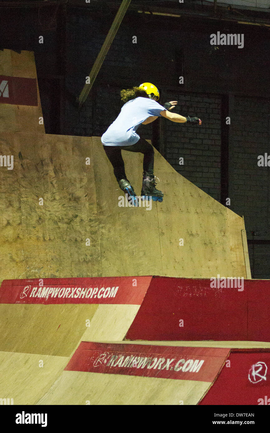 Rampworx Skatepark, Liverpool, UK. 1st March, 2014. Laced series ...