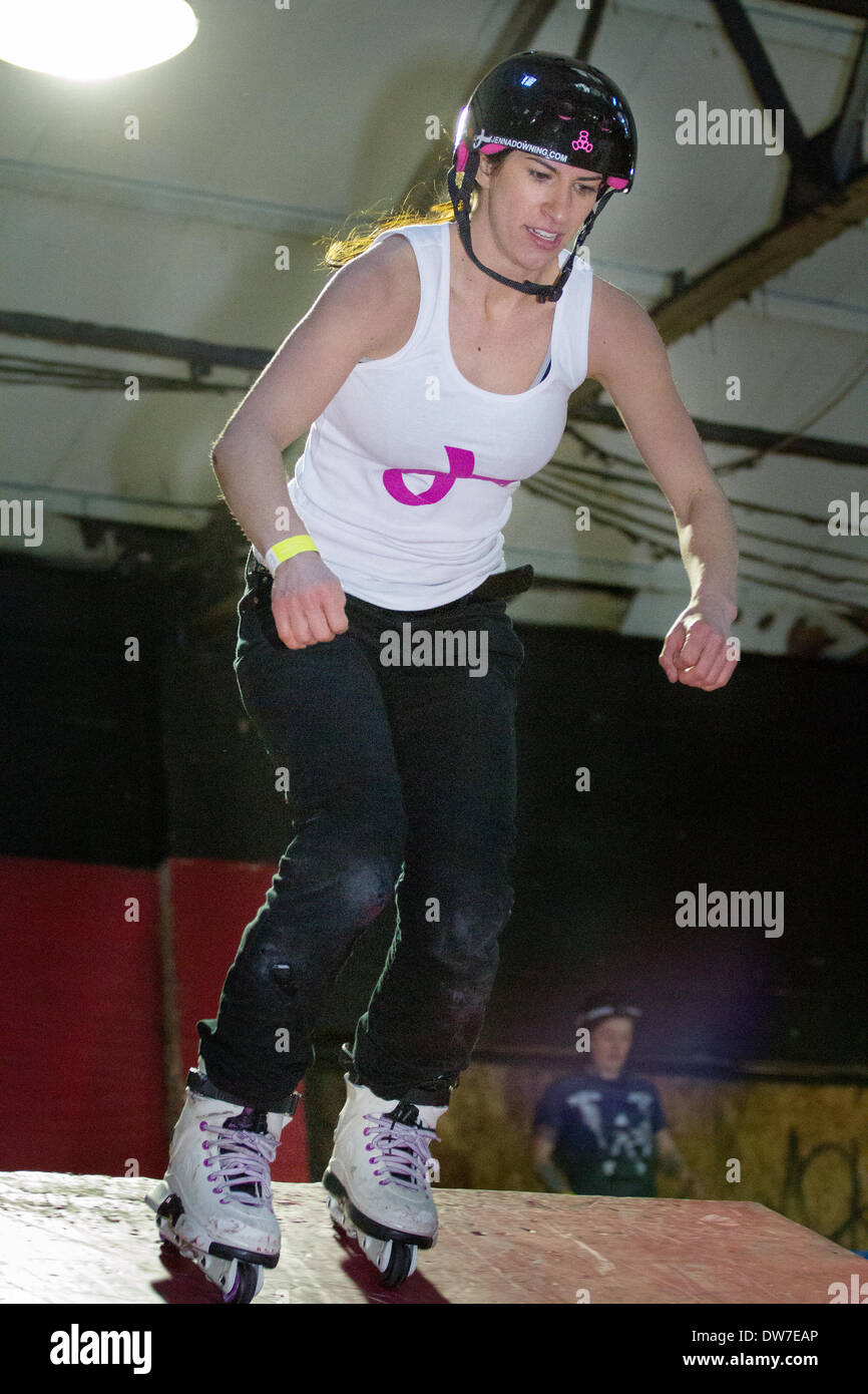 Rampworx Skatepark, Liverpool, UK. 1st March, 2014. Laced series ...