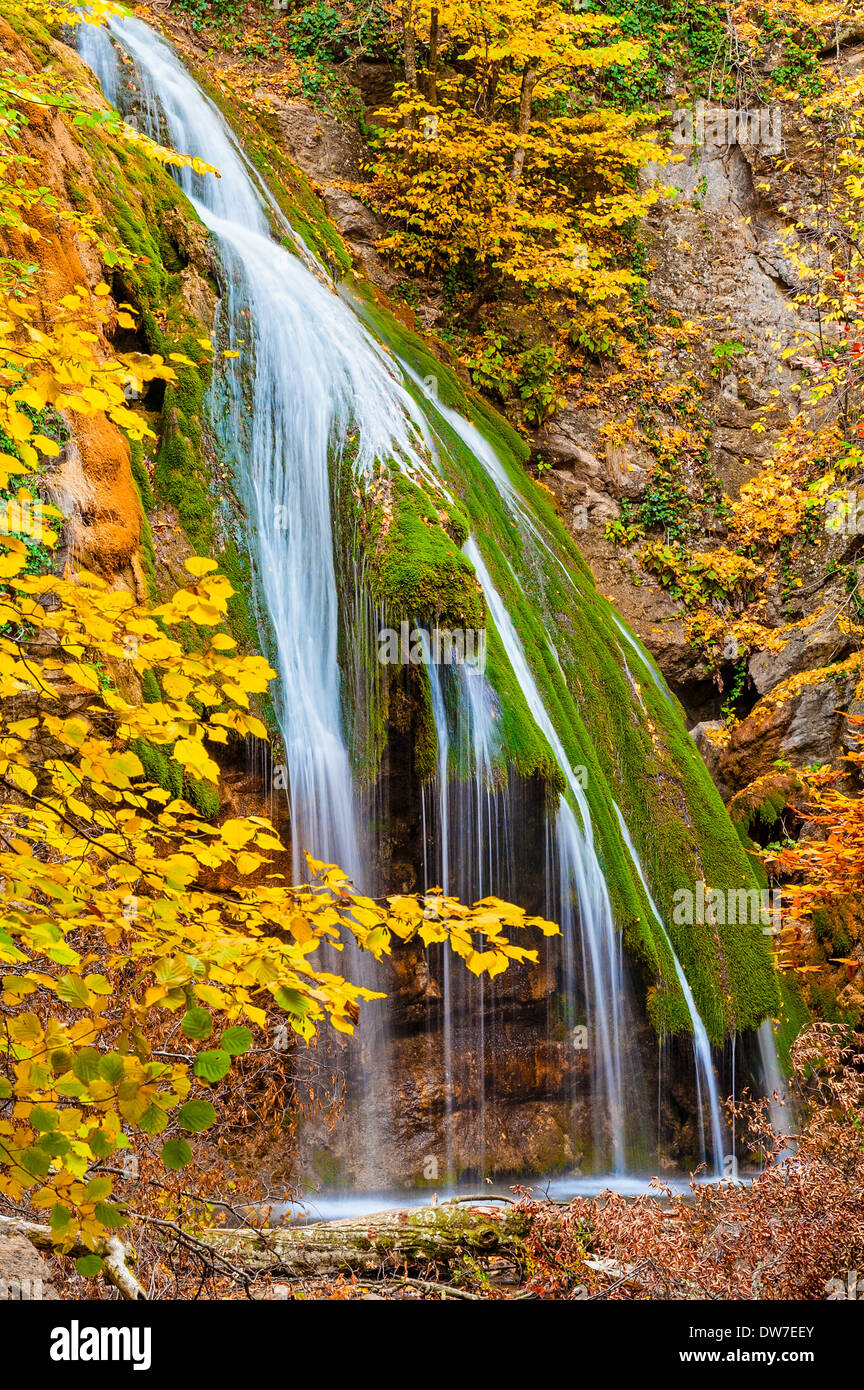 Waterfall Jur-Jur, autumn; Crimea, Ukraine, hdr style shot Stock Photo ...