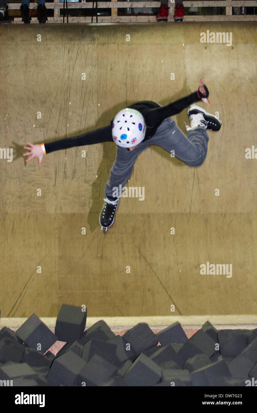 Rampworx Skatepark, Liverpool, UK. 1st March, 2014. Laced series ...