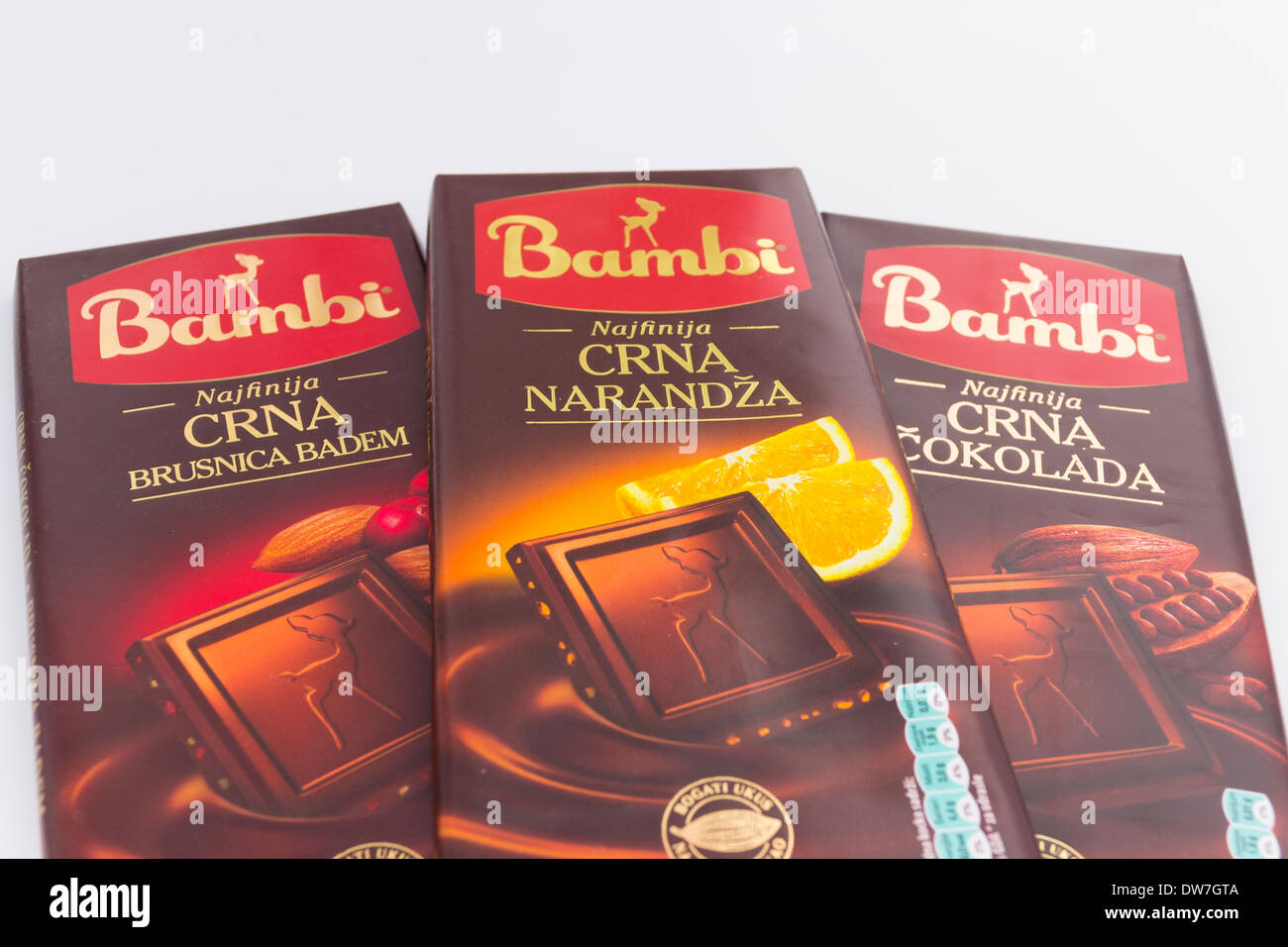 Balkan made chocolate bars Stock Photo - Alamy