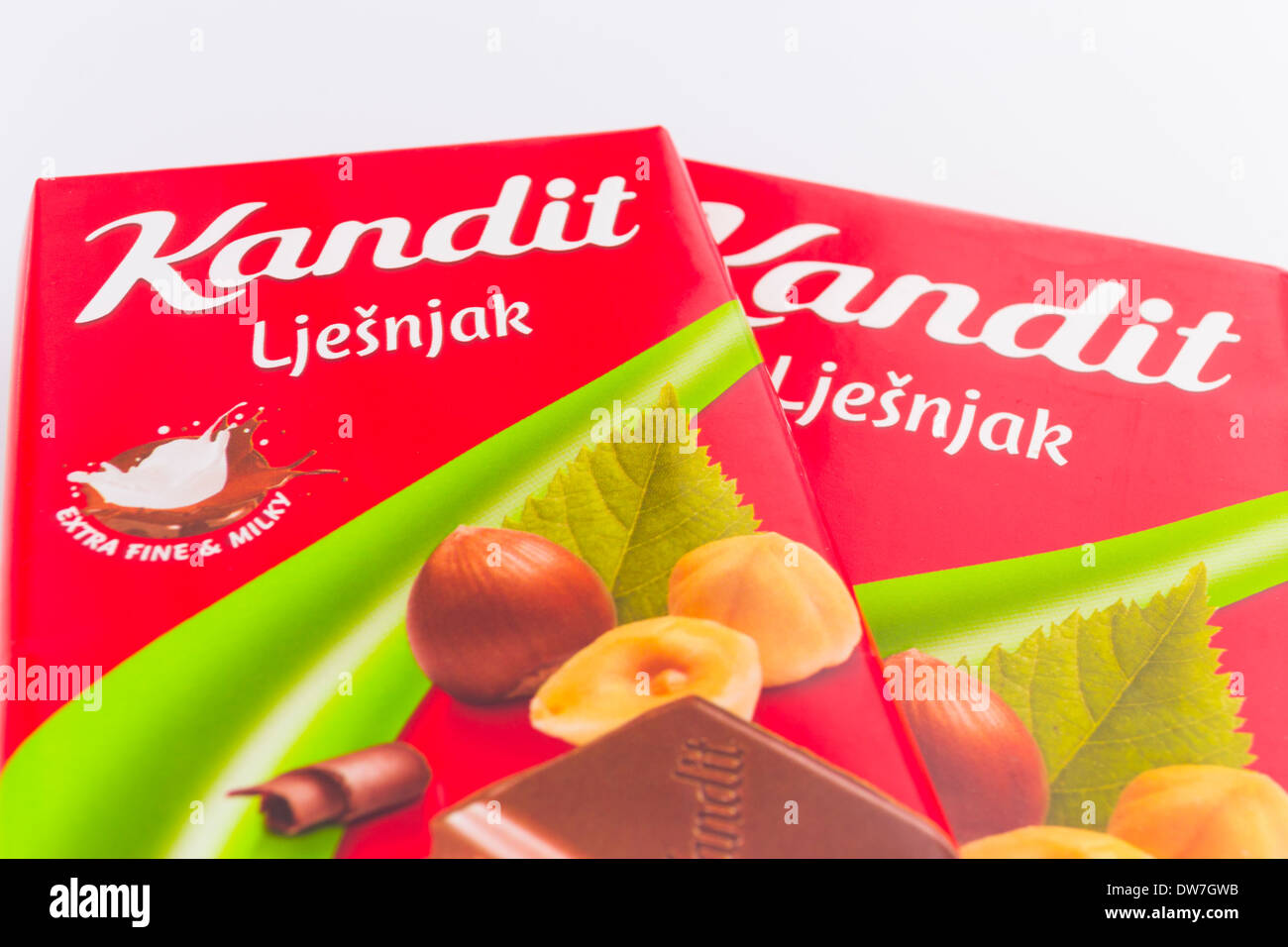 Balkan made chocolate bars Stock Photo - Alamy