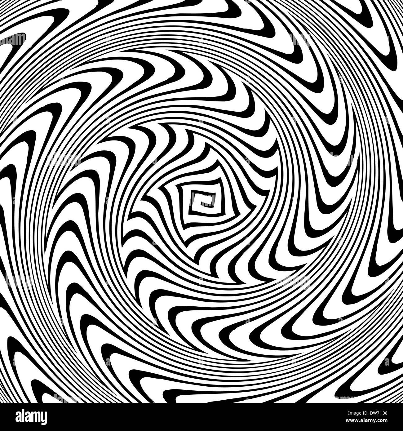 Black and White Hypnotic Background. Vector Illustration Stock Photo ...