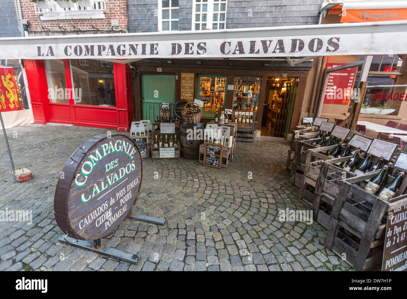 Calvados shop in Honfleur Stock Photo - Alamy