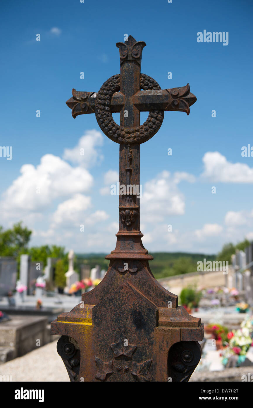 old rusty cross on cemetery Stock Photo - Alamy