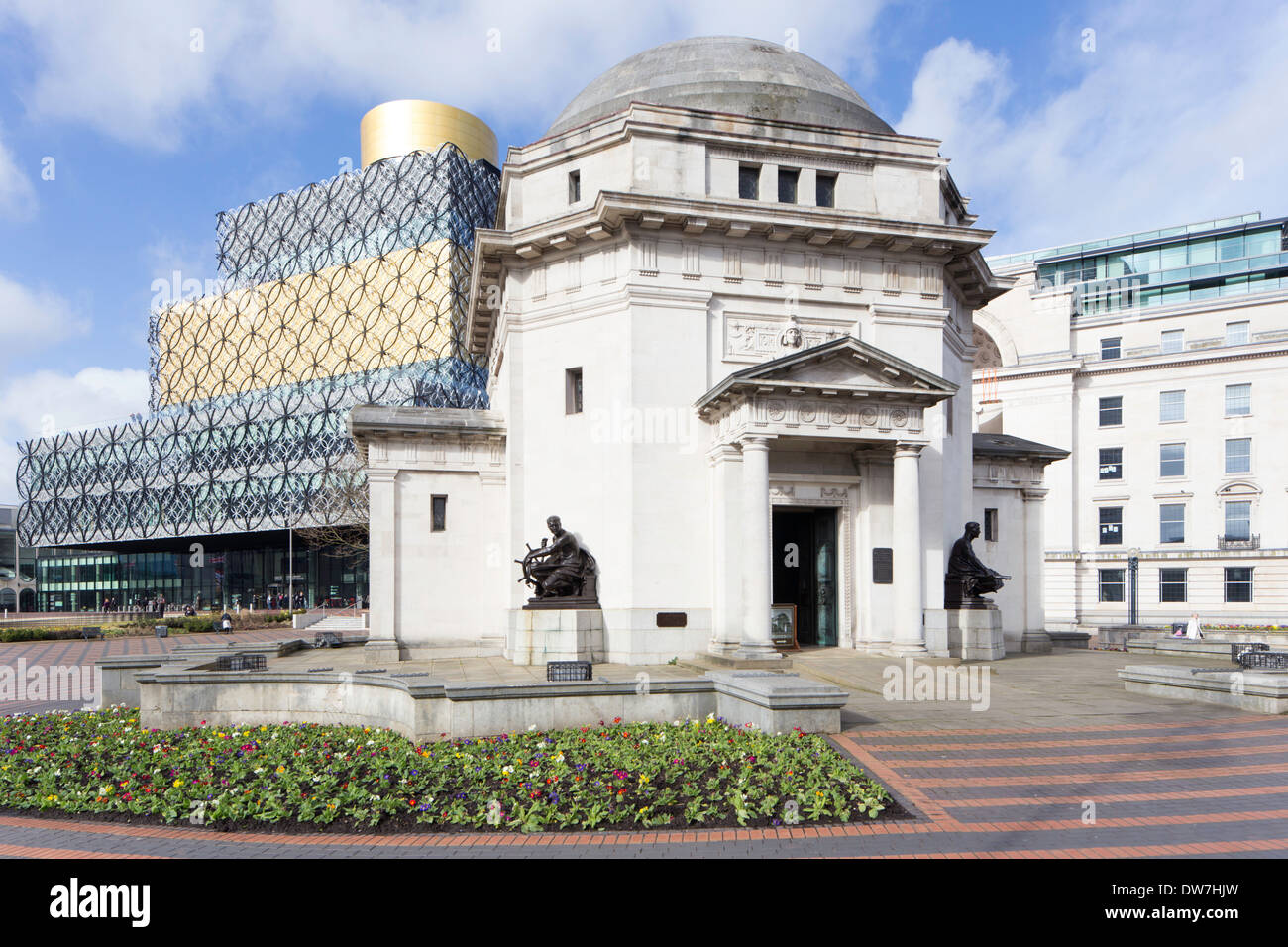 The Birmingham Hall of Memory and the New Birmingham Library, West Midlands, England, UK Stock ...