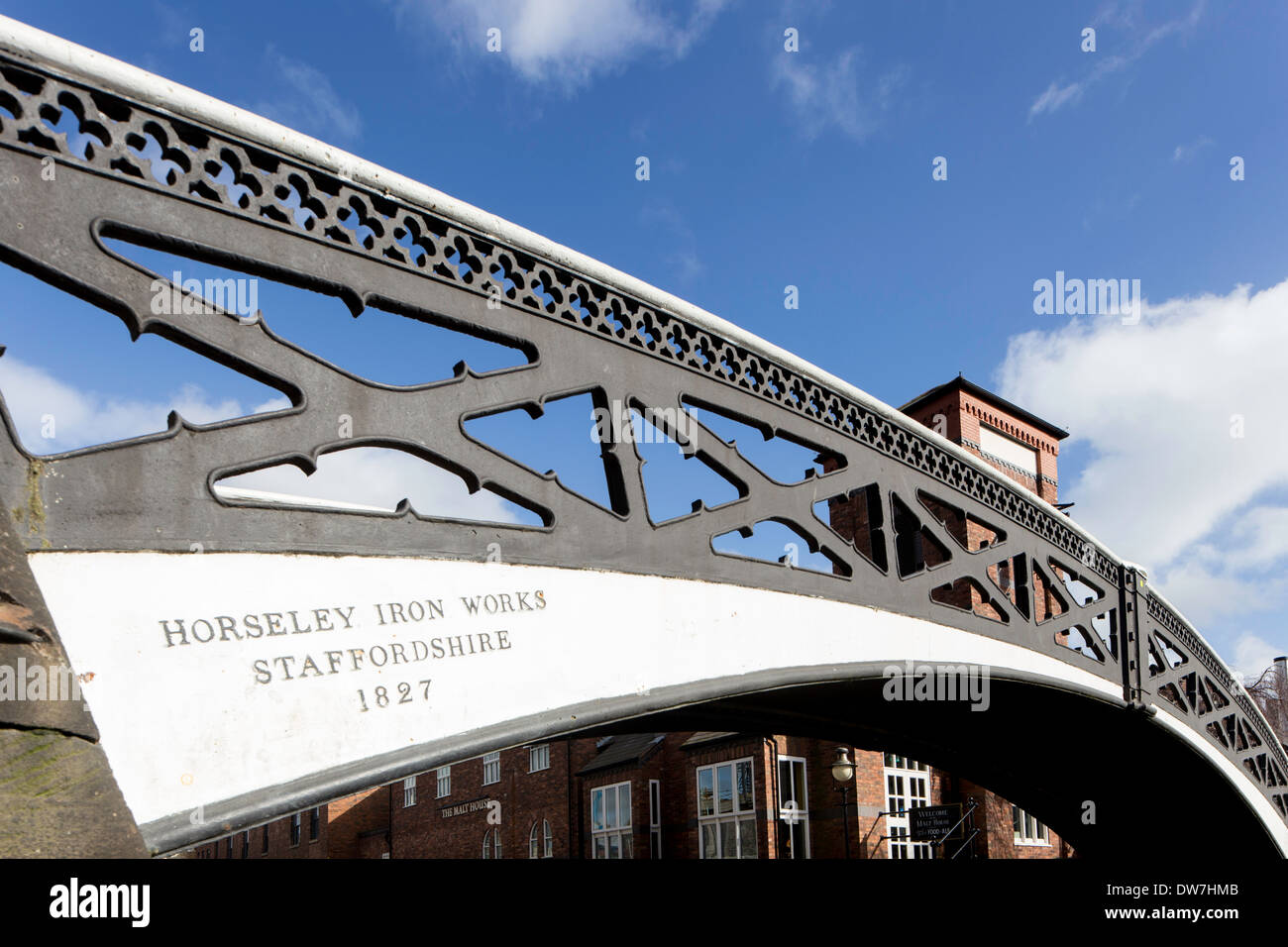 Cast Iron Canal bridge, Brindley Place, Birmingham, West Midlands ...