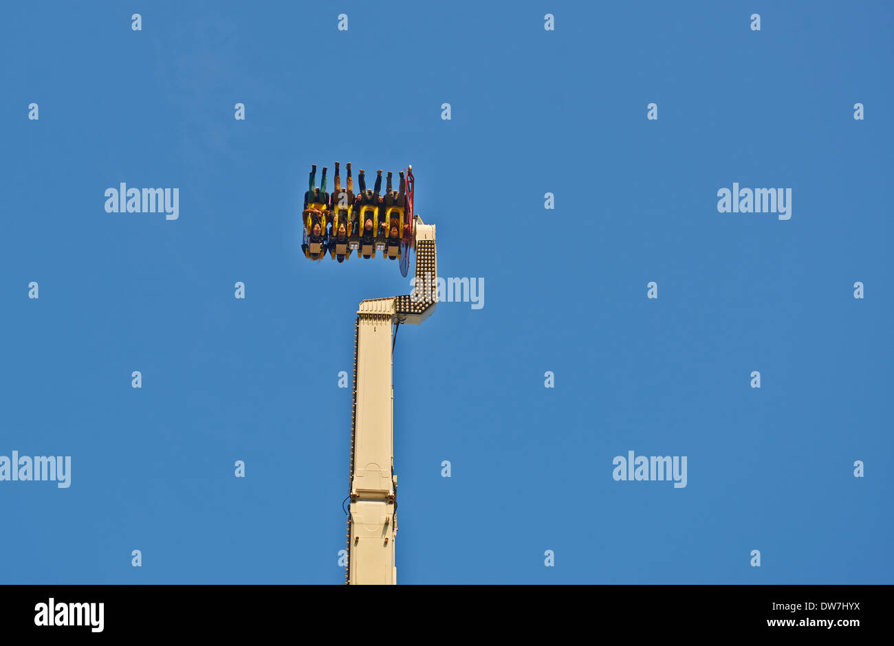 Claw which is a ride that spins people upside down. a carnival ride on ...