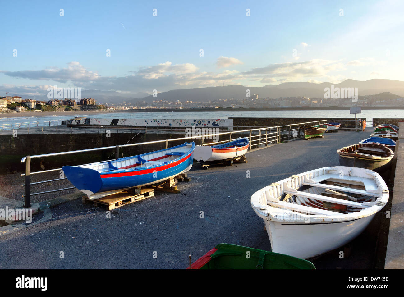 Boats in Puerto Viejo. Algorta, Getxo, Basque Country, Spain Stock ...