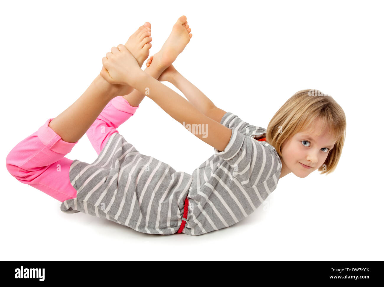 young child doing fitness exercises Stock Photo - Alamy