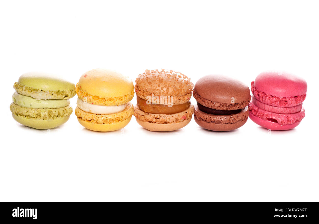line of macaroons studio cutout Stock Photo - Alamy