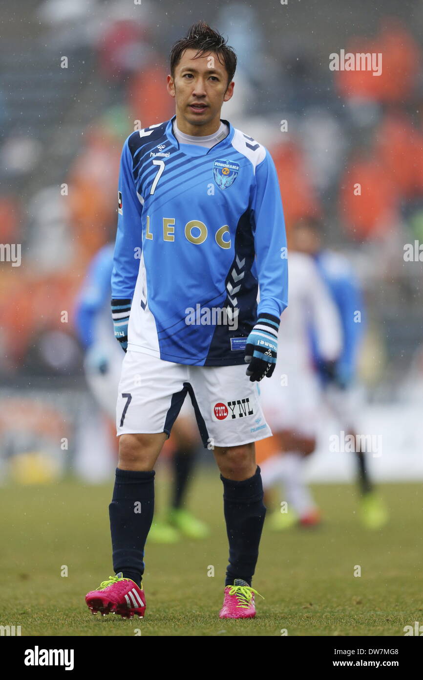 NHK Spring Mitsuzawa Football Stadium, Kanagawa, Japan. 2nd Mar, 2014. Tomoya Uchida (Yokohama ...