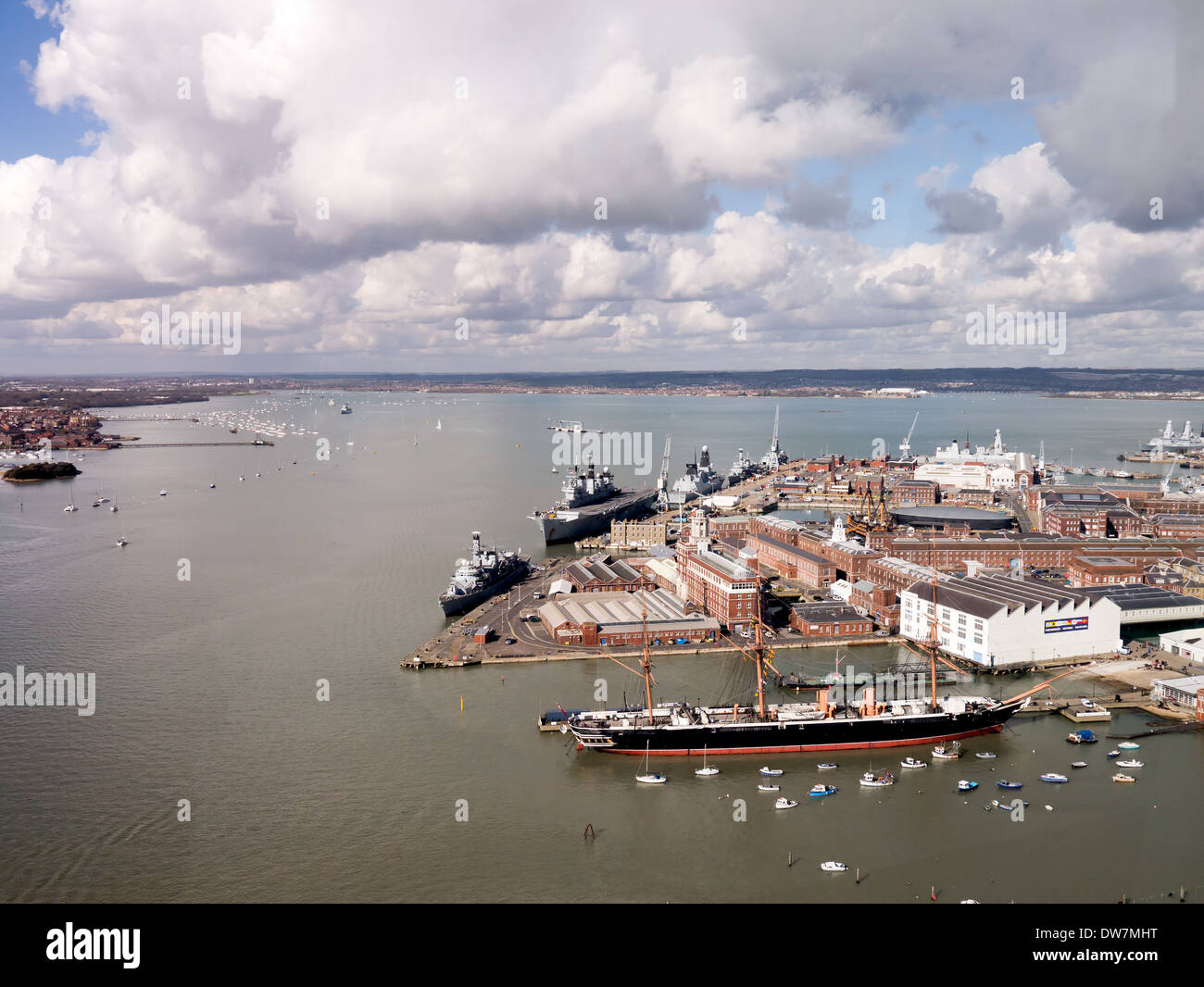 Portsmouth harbour and Naval Dockyard Stock Photo - Alamy