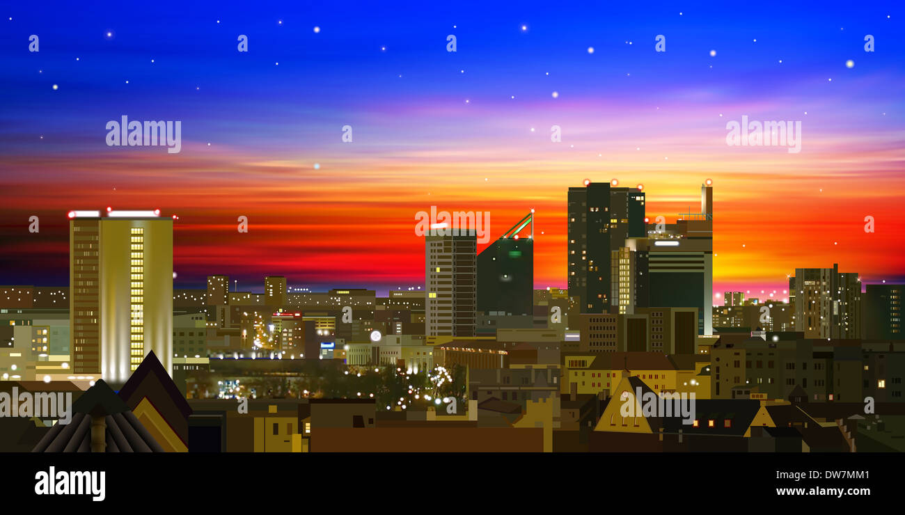 abstract nature background with sunset and cityscape Stock Photo - Alamy