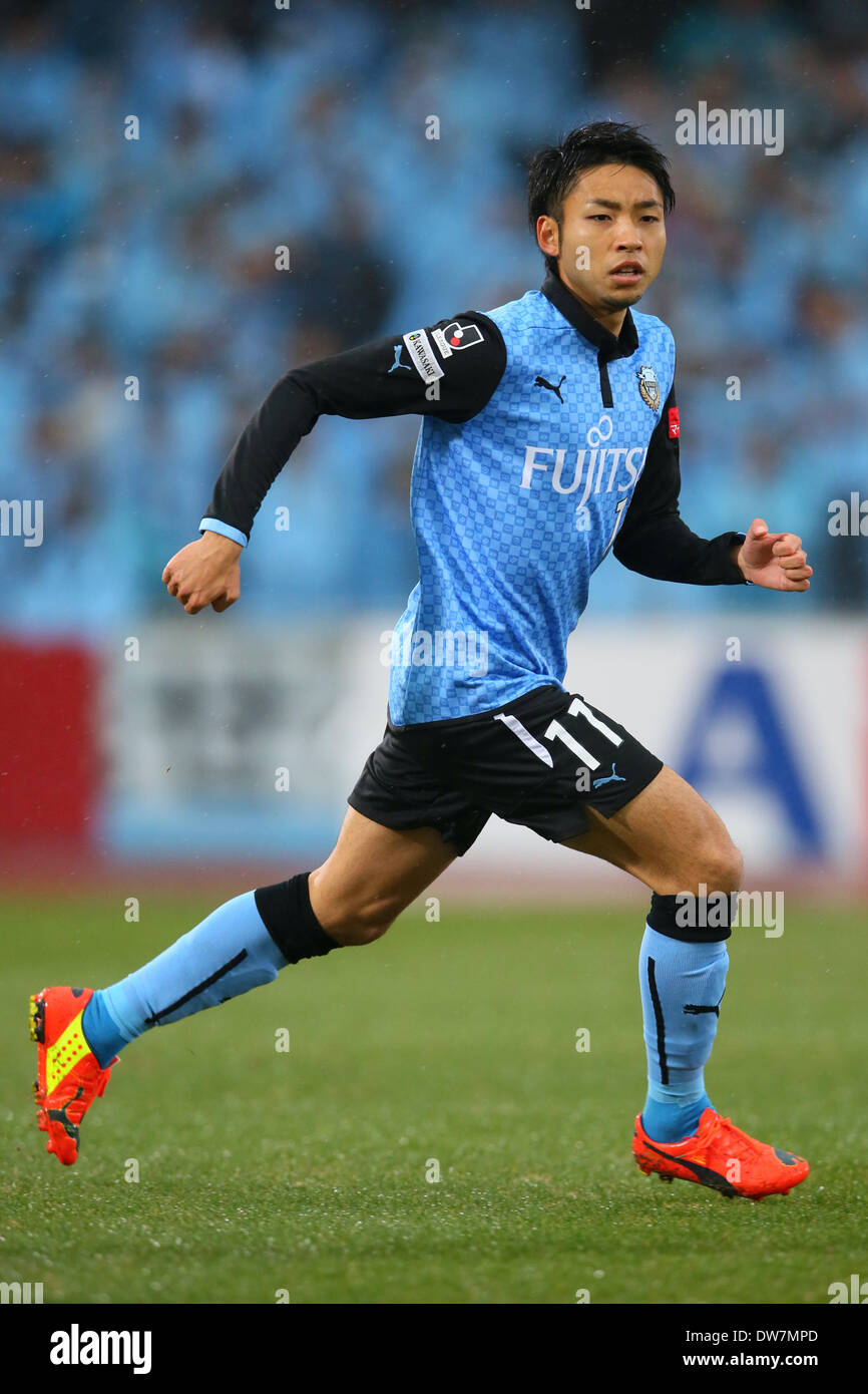 Kawasaki Todoroki Stadium, Kanagawa, Japan. 2nd Mar, 2014. Yu Kobayashi (Frontale), MARCH 2 ...