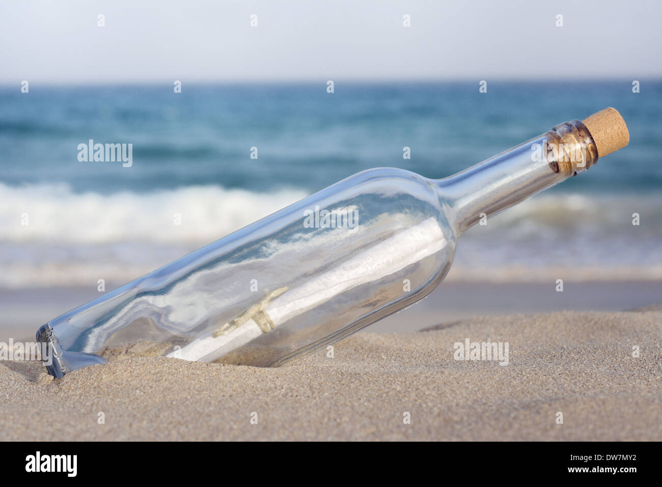 Bottle with letter hi-res stock photography and images - Alamy
