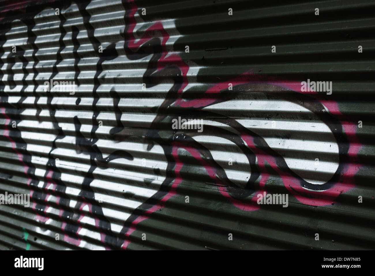 graffiti street art large area wall shutter Stock Photo - Alamy