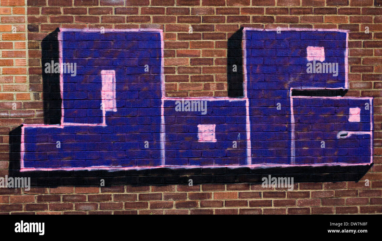 graffiti street art large area wall shutter Stock Photo - Alamy