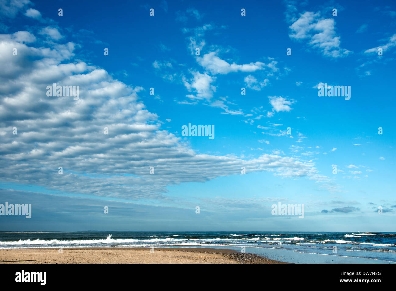 Blue sky with white clouds over beach hi-res stock photography and ...