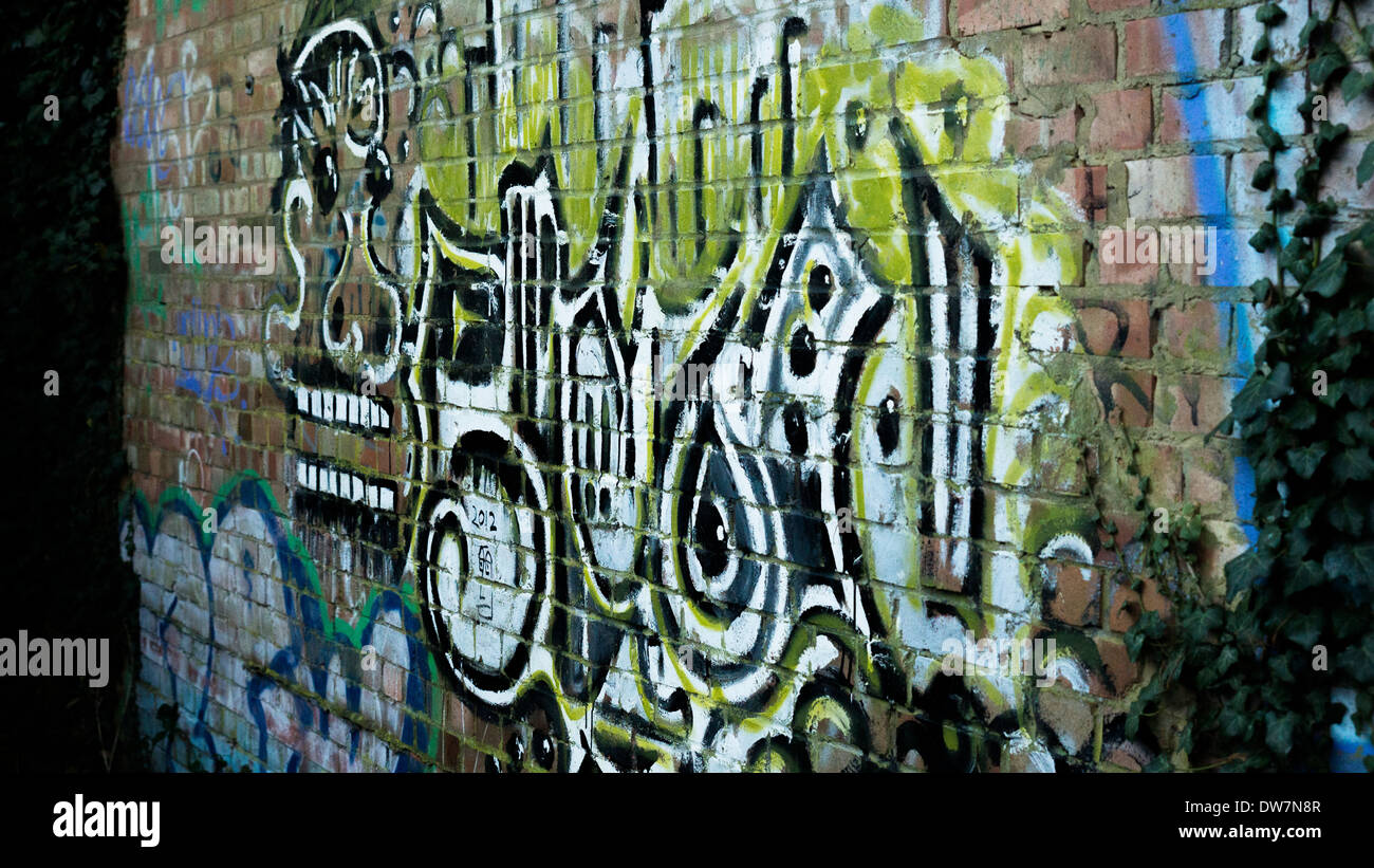 graffiti street art large area wall shutter Stock Photo - Alamy
