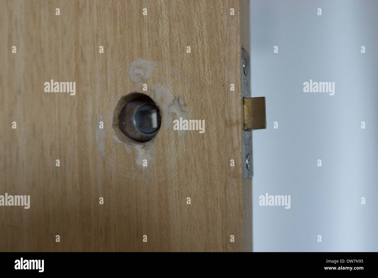 door handle lock grain broken screw driver Stock Photo - Alamy