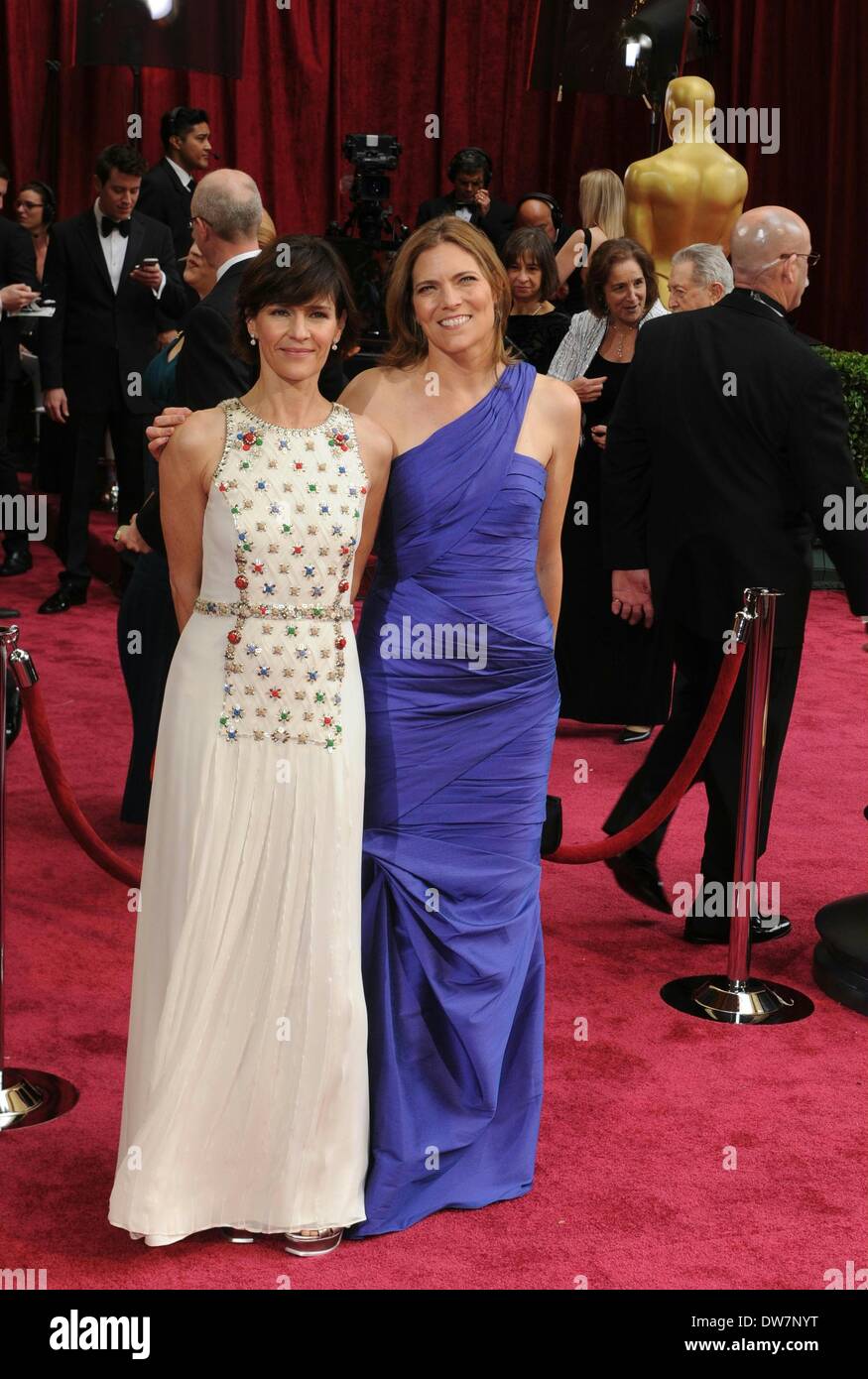 Los Angeles, USA. 2nd Mar, 2014. Kristine Belson (L) and Jane Hartwell ...
