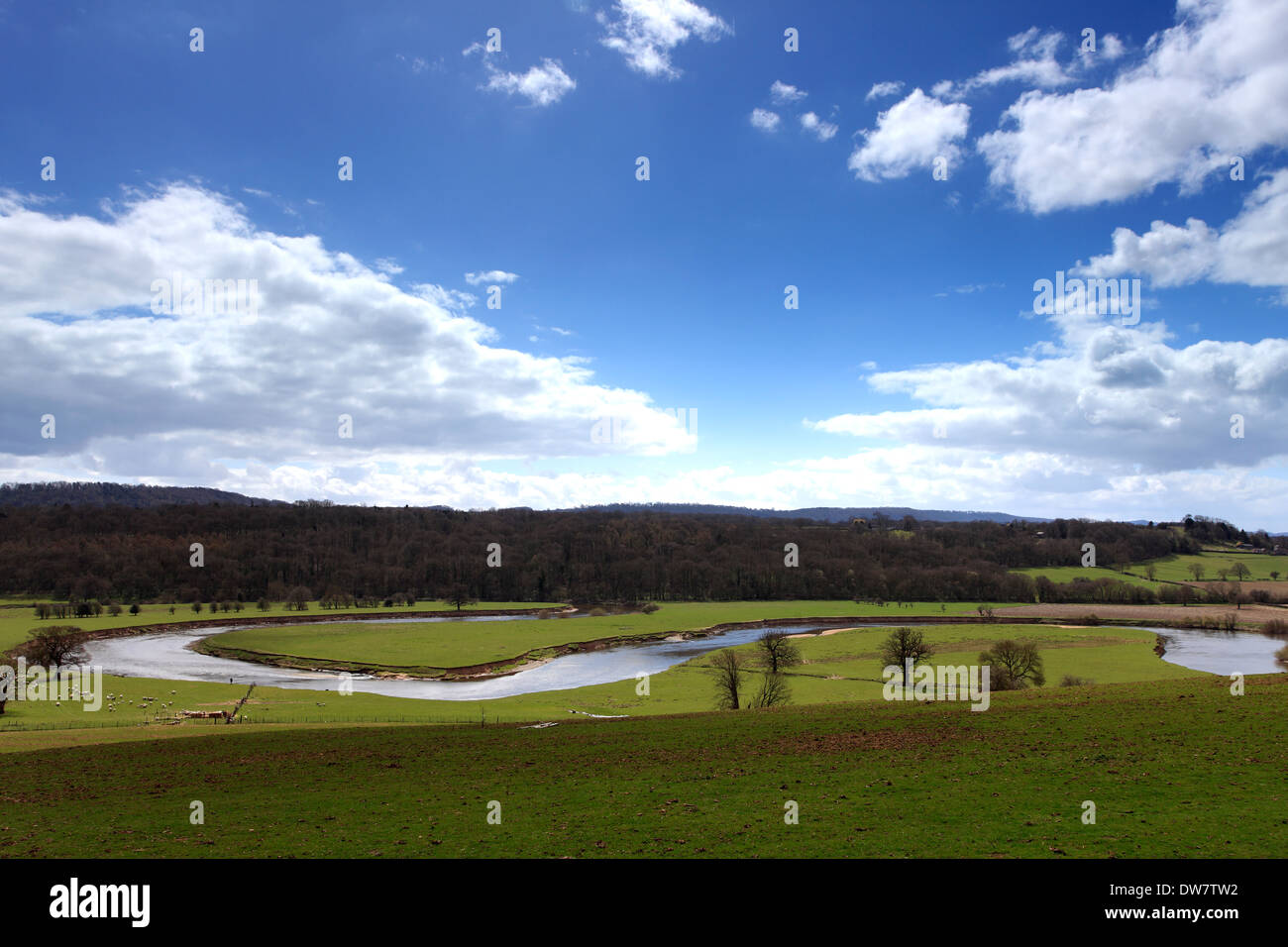 Ox Bow Meander in the River Severn near Buildwas village, Shropshire ...