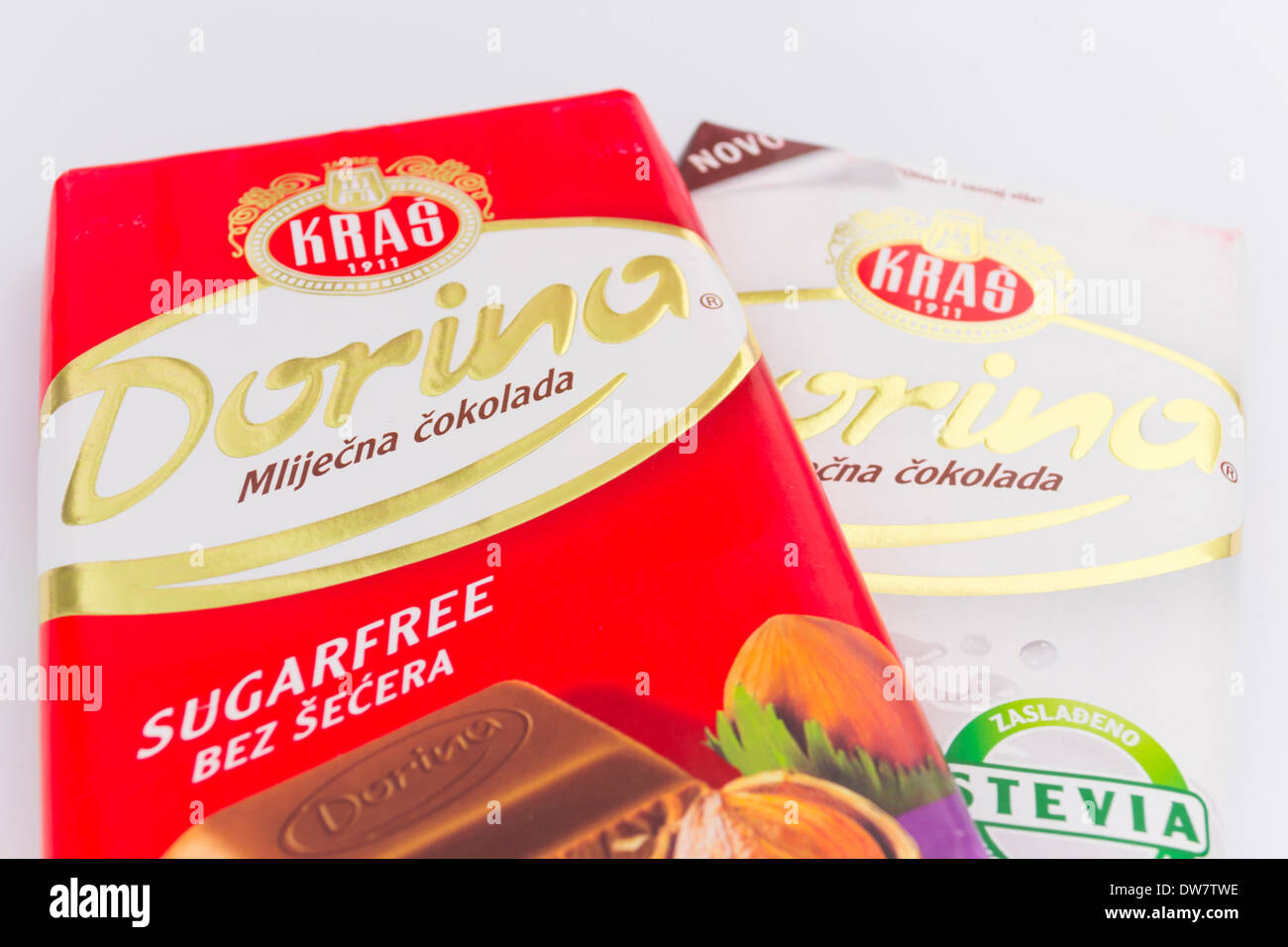 Balkan made chocolate bars Stock Photo - Alamy