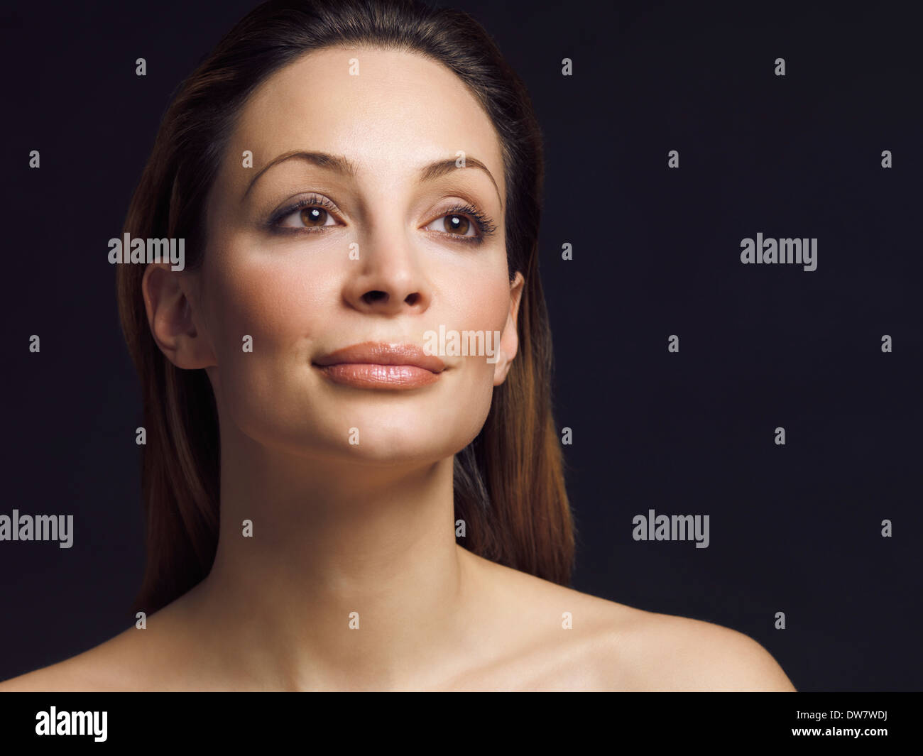 Beautiful woman face smile close hi-res stock photography and images ...