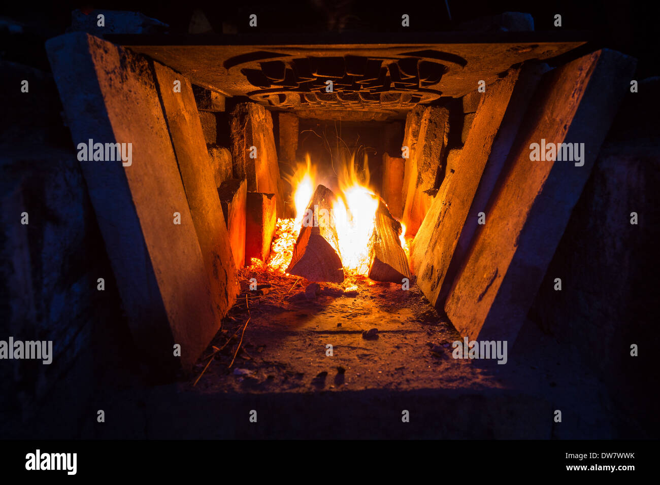 An old hearth with a cast iron hotplate, Finland, EU Stock Photo - Alamy