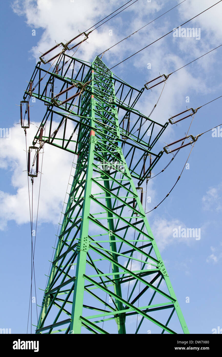 High voltage electric pylon over sky Stock Photo - Alamy