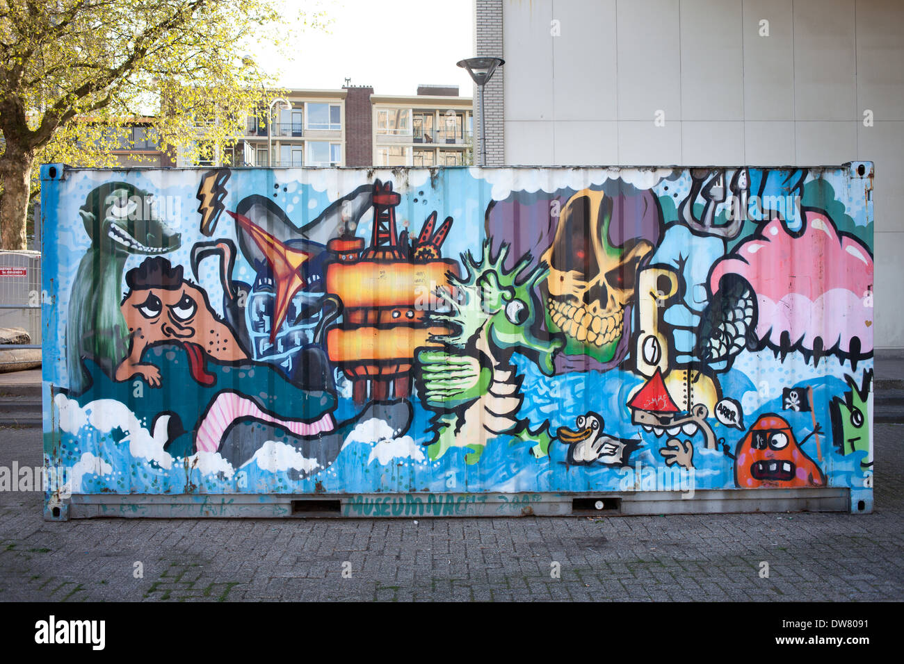 Graffiti on a container in Rotterdam, Holland, Netherlands Stock Photo ...