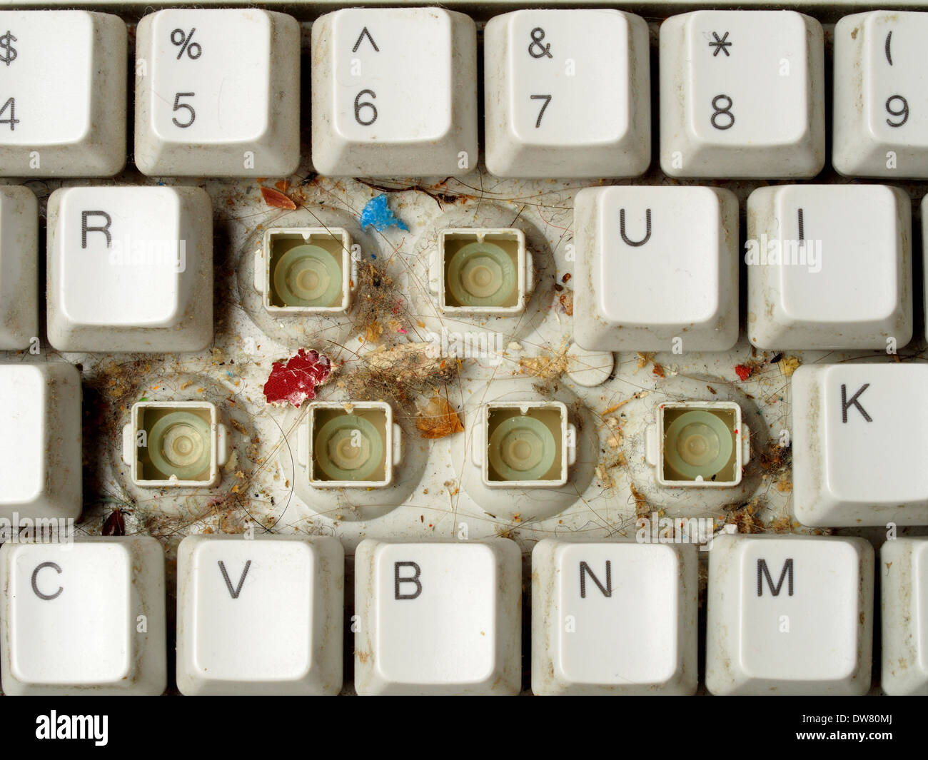 Dirty computer keyboard Stock Photo - Alamy