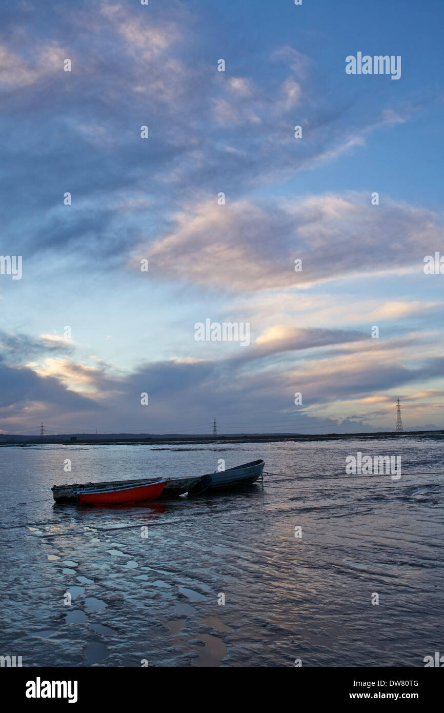 Early morning at the Swale estuary near the Harty ferry crossing Kent ...