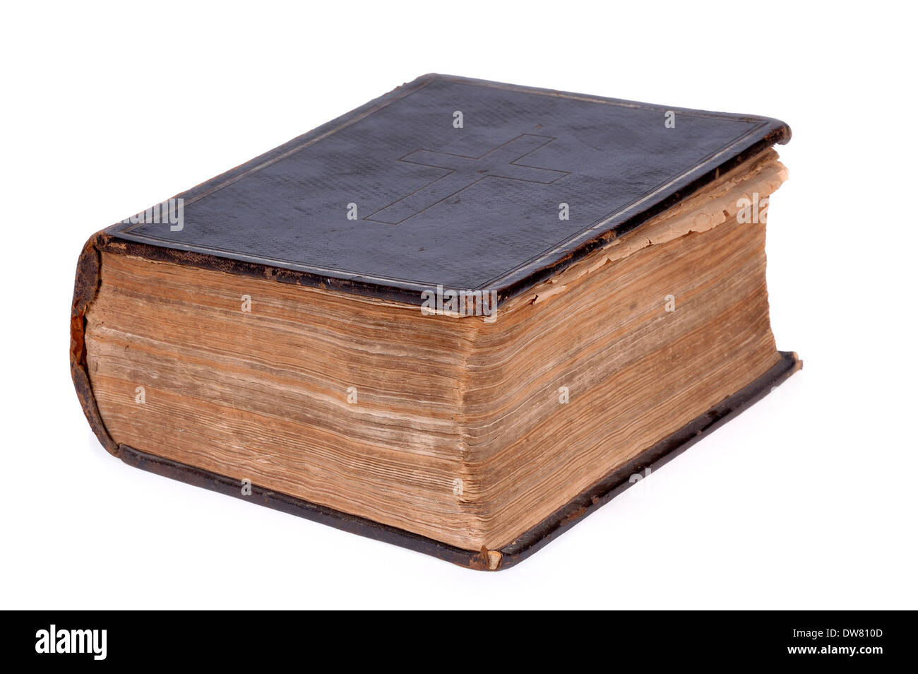 Old bible, over 100 years old, taken on clean white background Stock ...