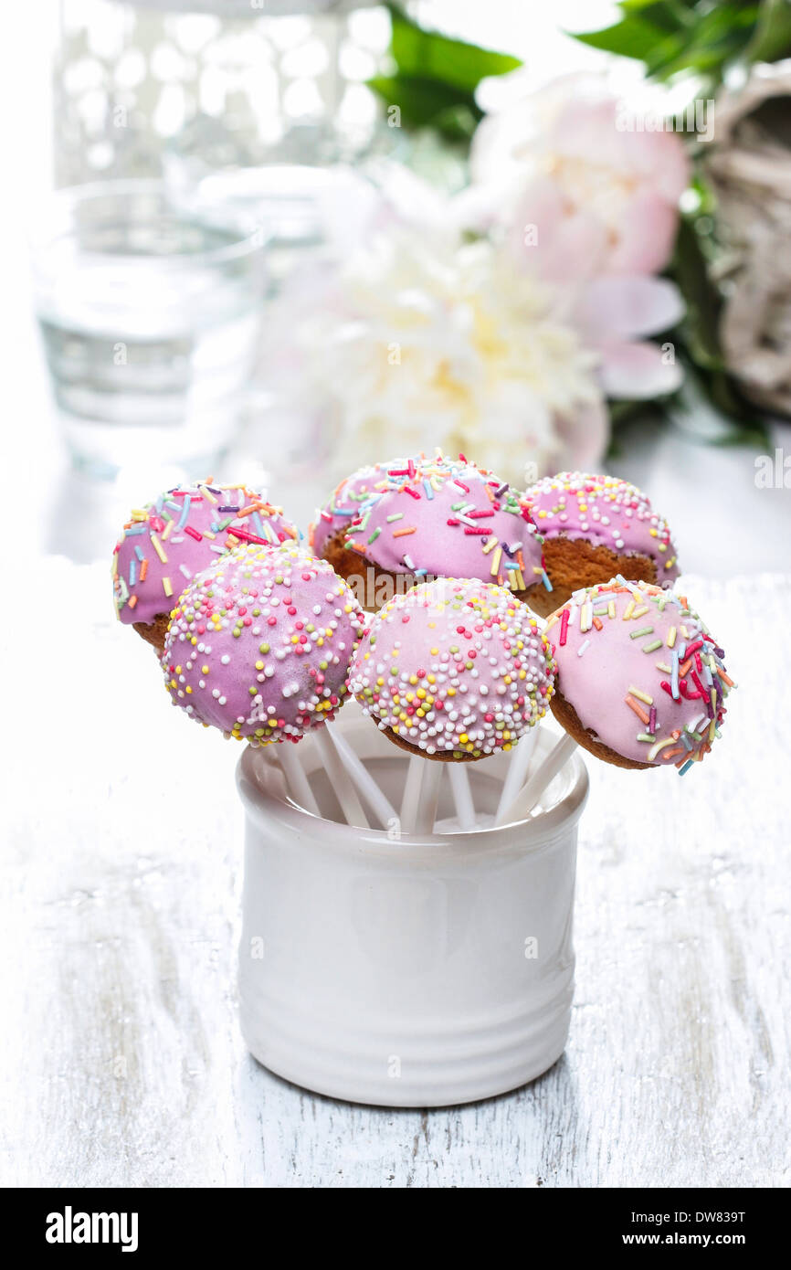 Pink cake popsPink cake pops Stock Photo - Alamy
