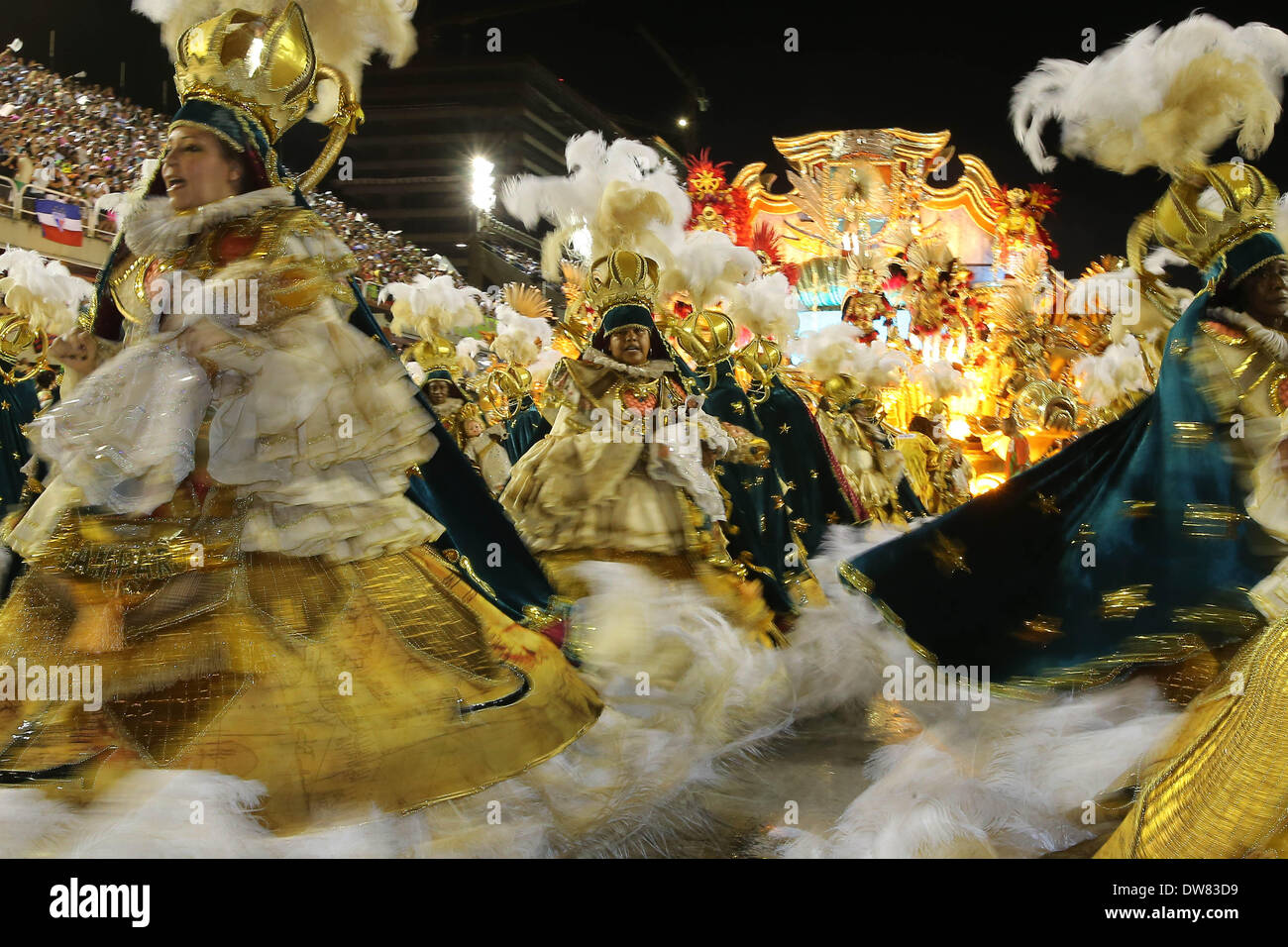 Rio De Janeiro, Brazil. 2nd Mar, 2014. Revellers from Grande Rio samba ...