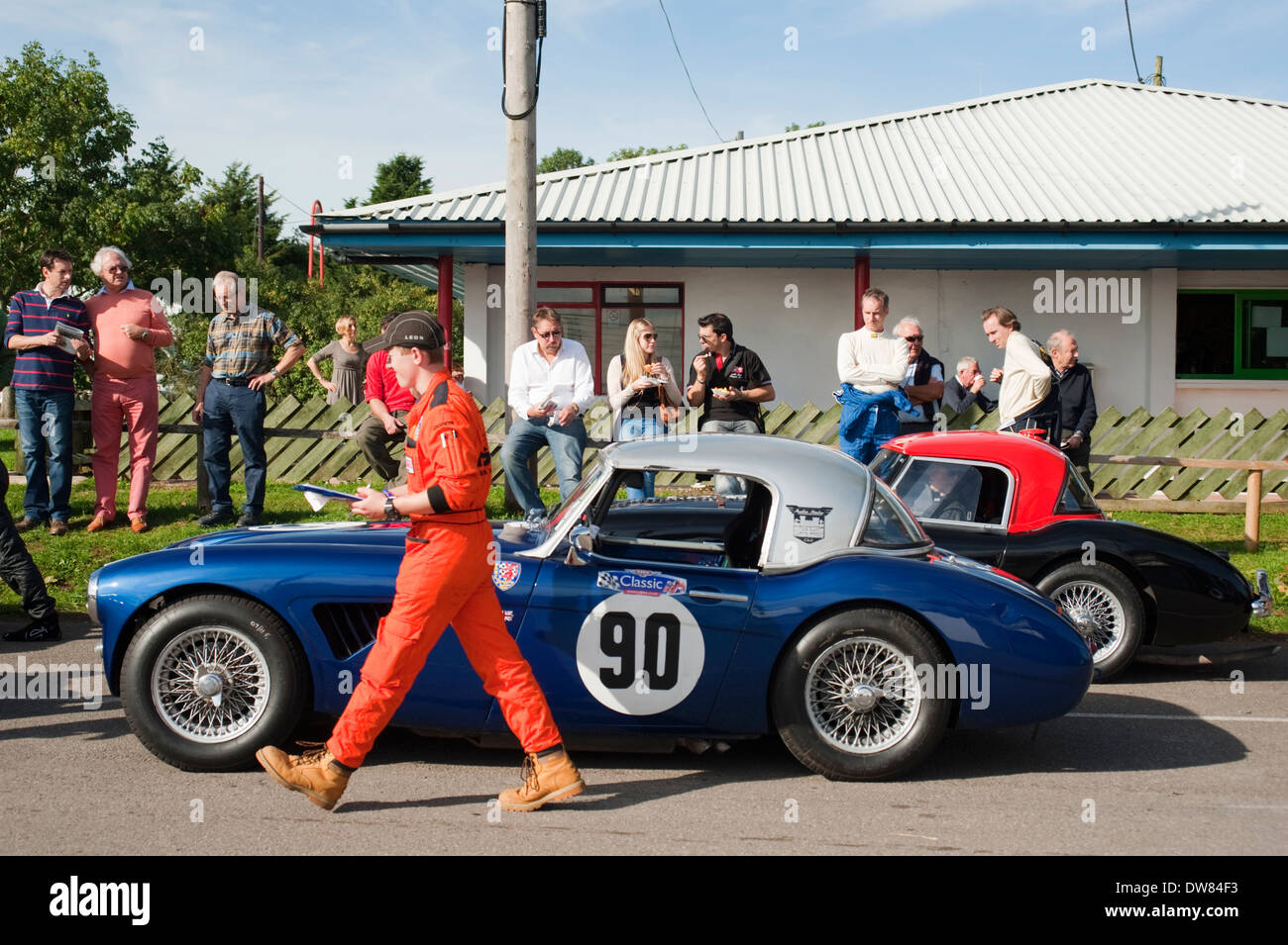 Austin Healeys in the assembly area before the Big Healey race at ...