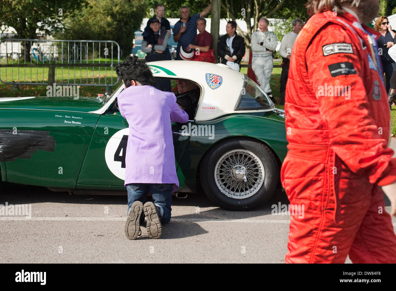Austin Healeys in the assembly area before the Big Healey race at ...