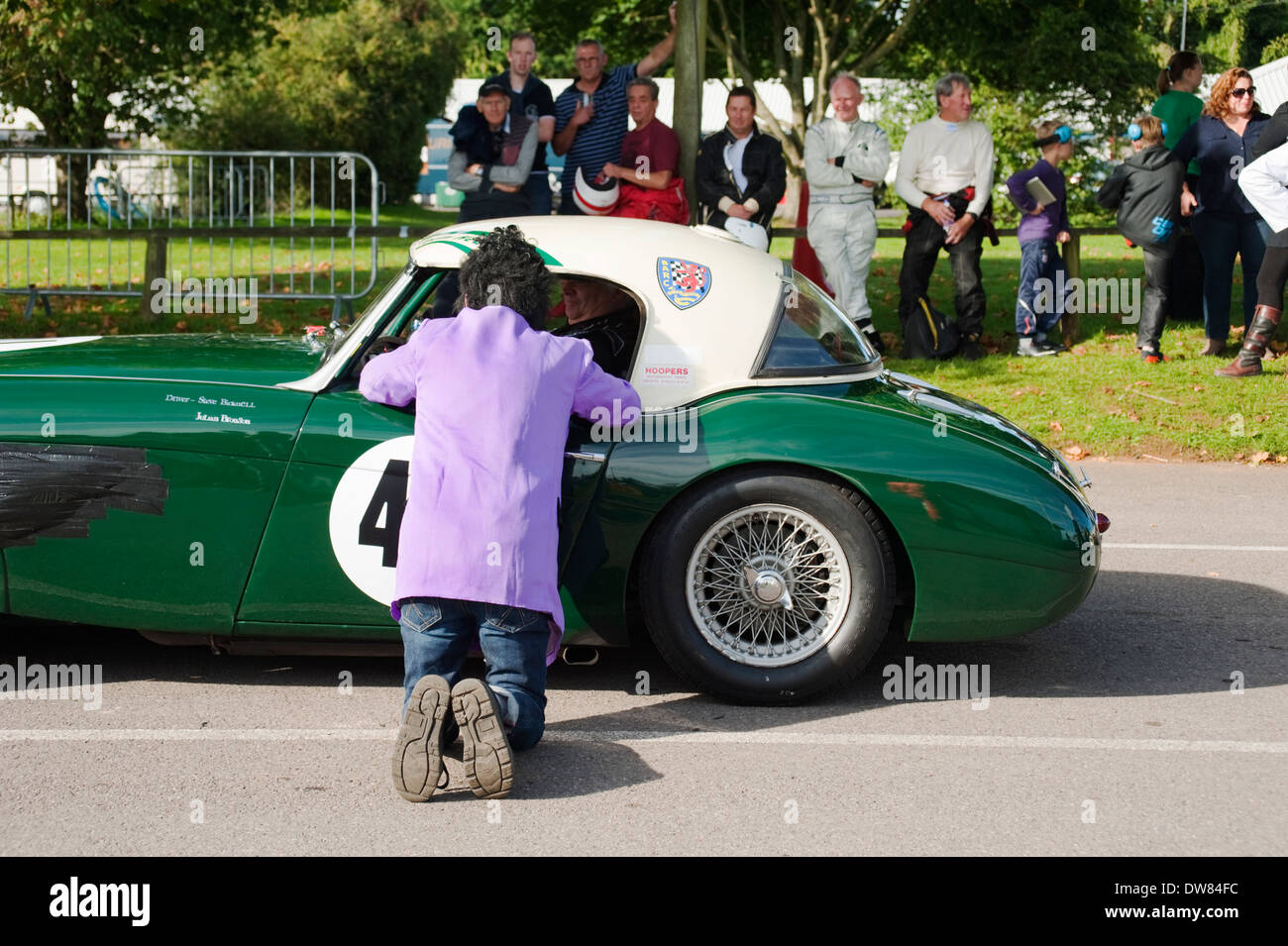 Austin Healeys in the assembly area before the Big Healey race at ...