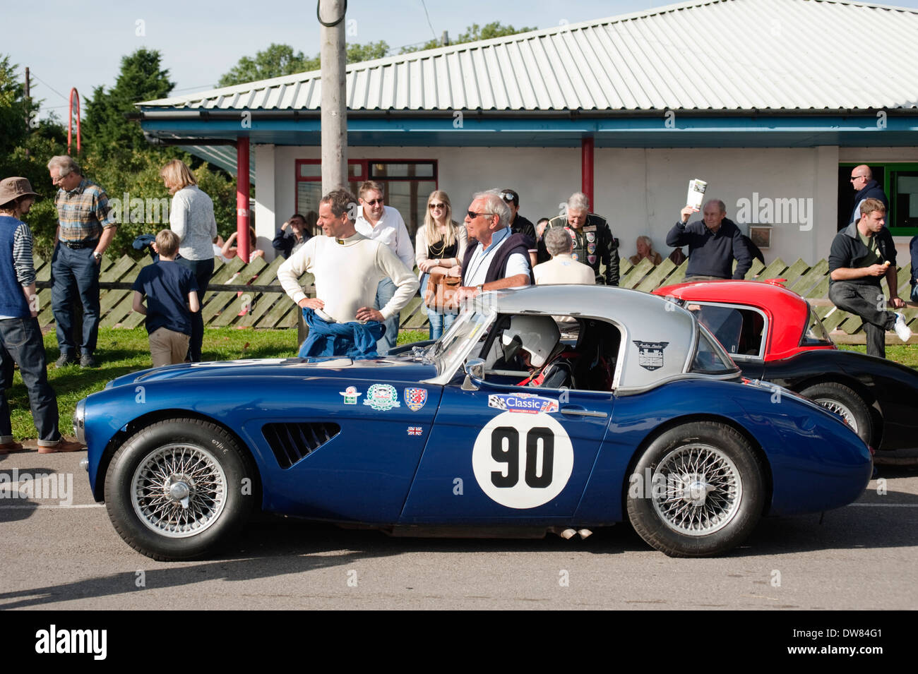 Austin Healeys in the assembly area before the Big Healey race at ...