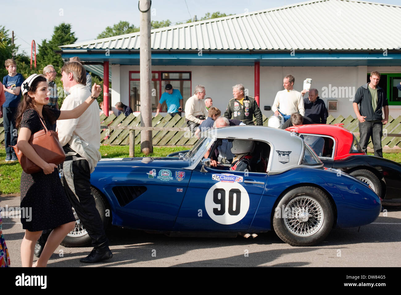 Austin Healeys in the assembly area before the Big Healey race at ...