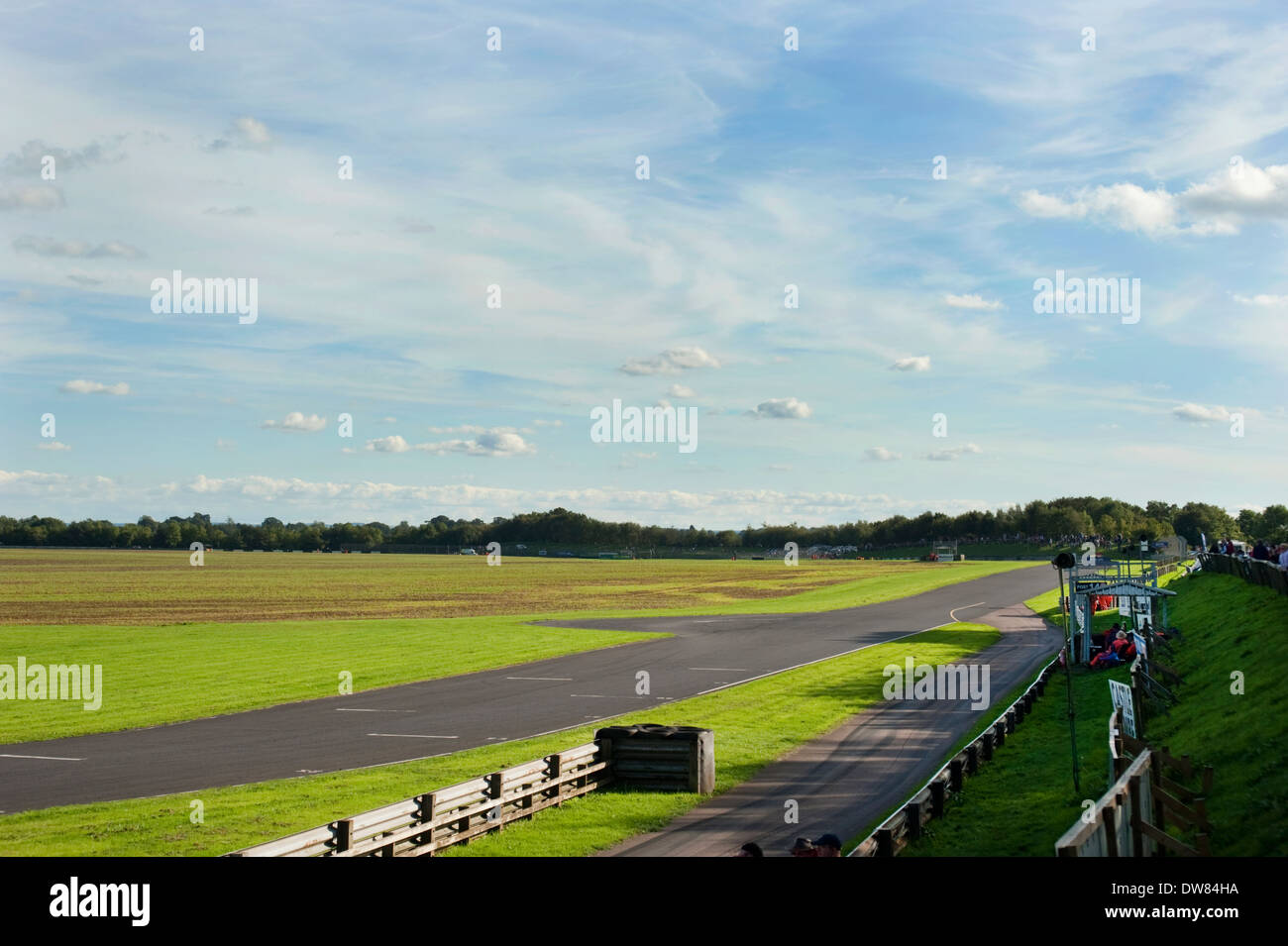 The empty track between races at at Castle Combe, Wiltshire, England ...