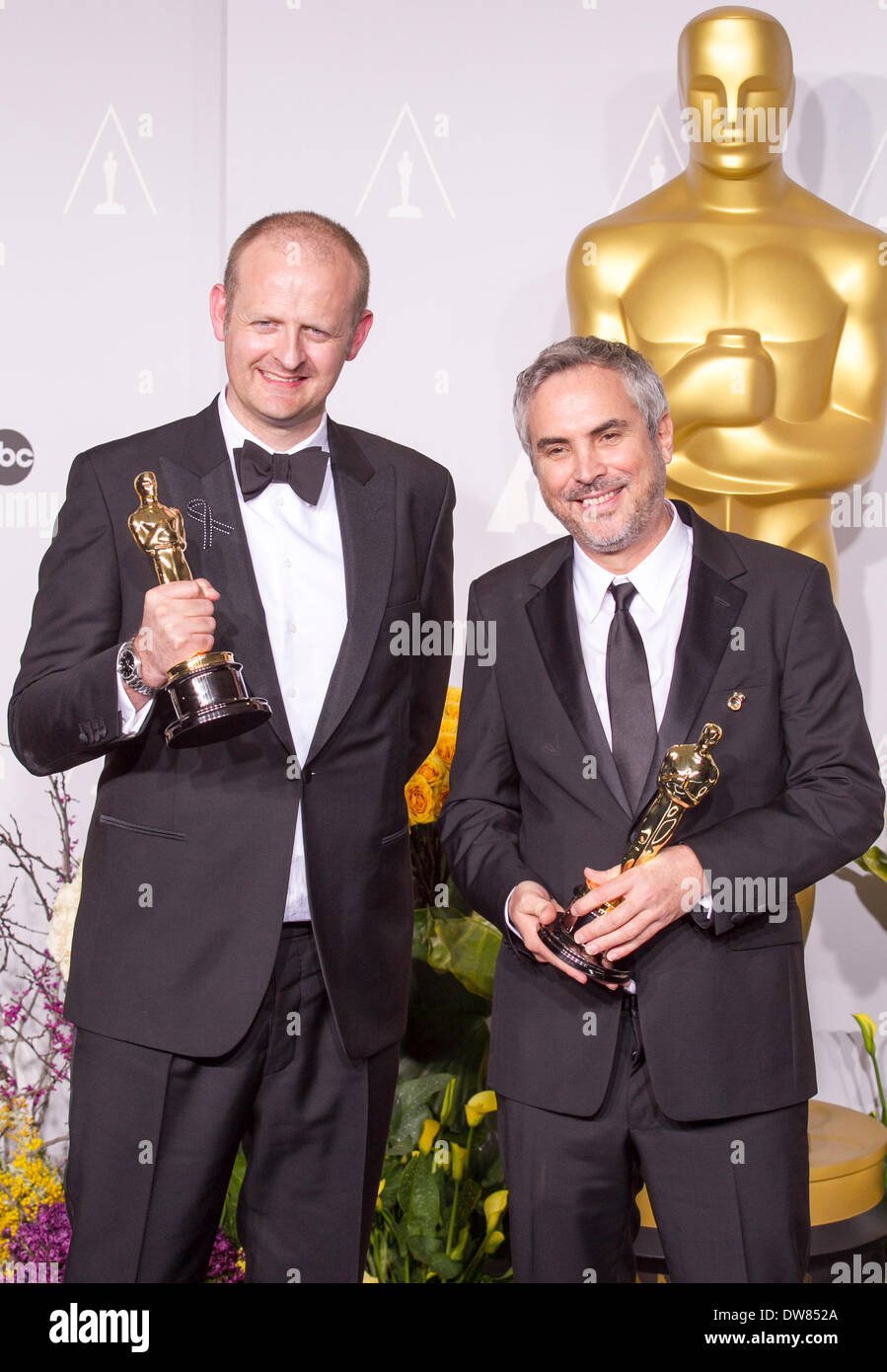 MARK SANGER ALFONSO CUARÓN 86TH ANNUAL ACADEMY AWARDS PRESSROOM LOS ...