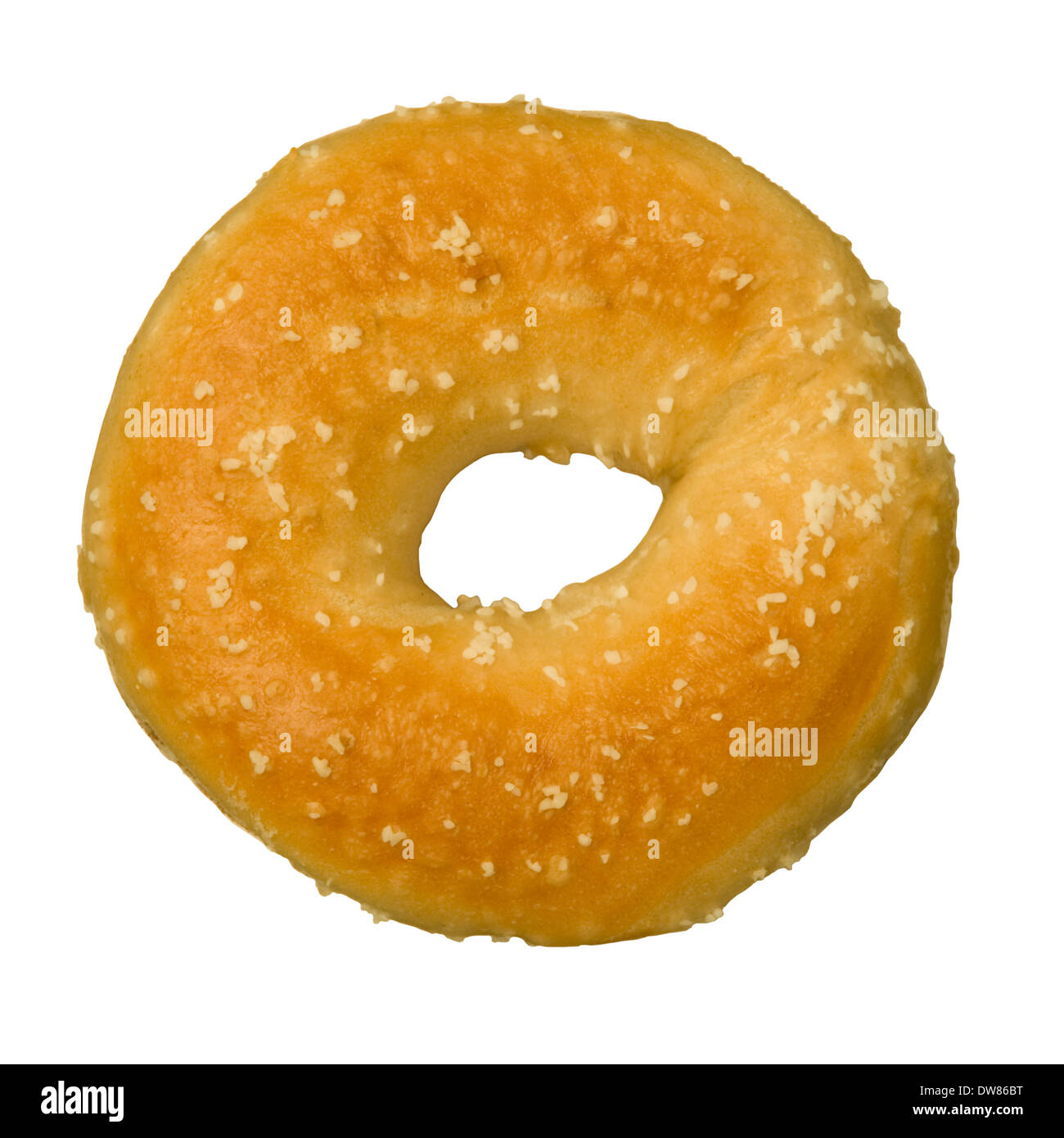 Salt bagel isolated against white background Stock Photo - Alamy