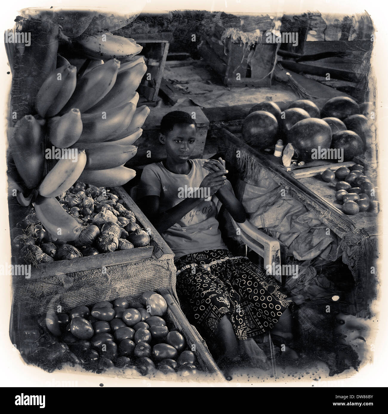 Market scene in Karatu village at the Arusha Region of northern ...