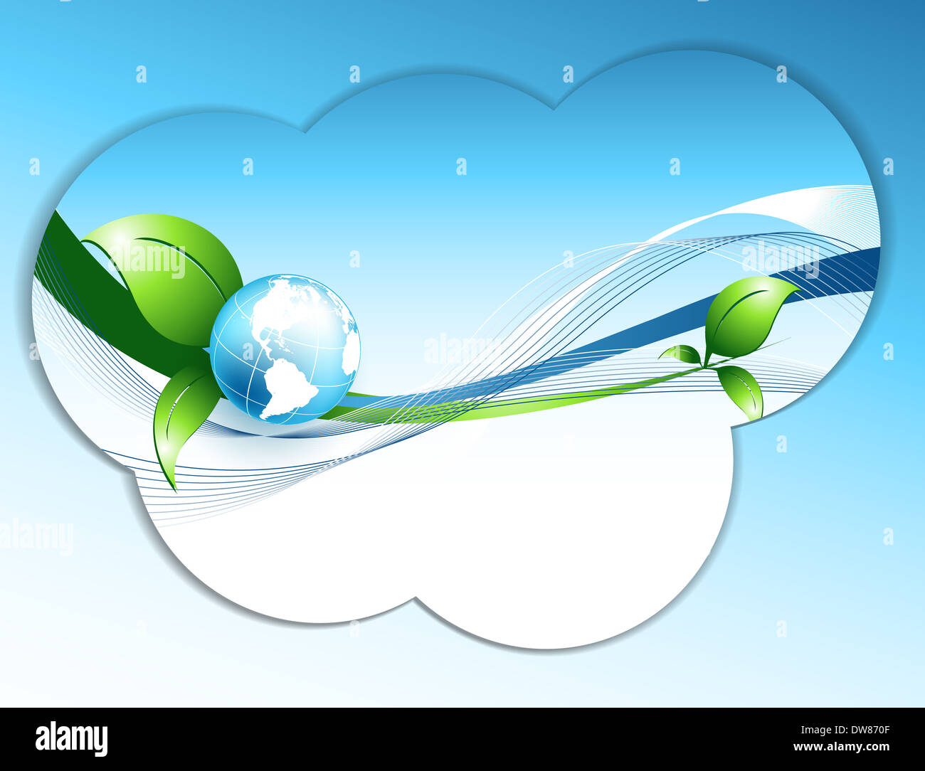 floral environmental frame with globe Stock Photo - Alamy