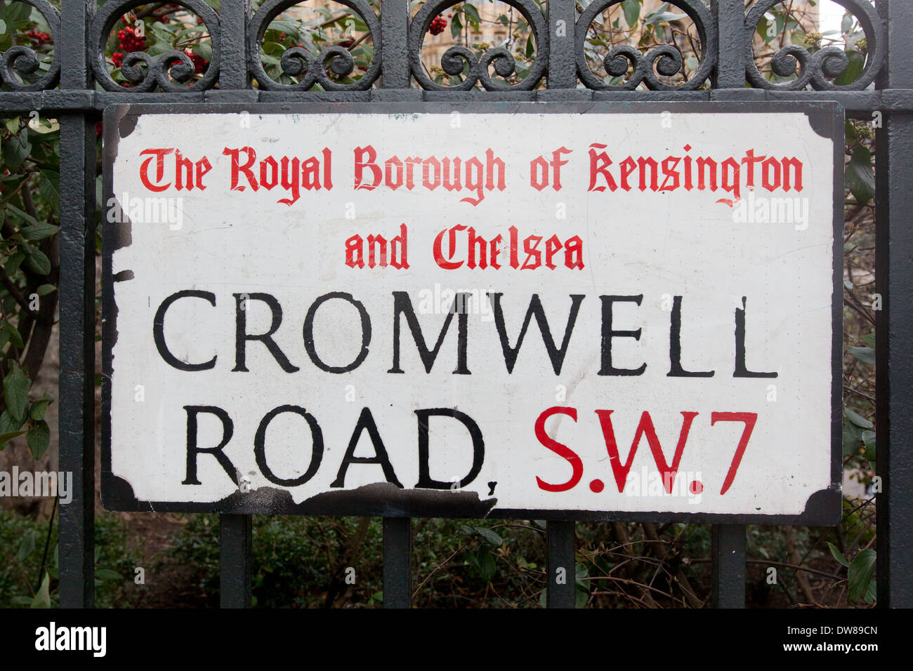 Sign for Cromwell Road S.W.7 London, England, United Kingdom Stock ...
