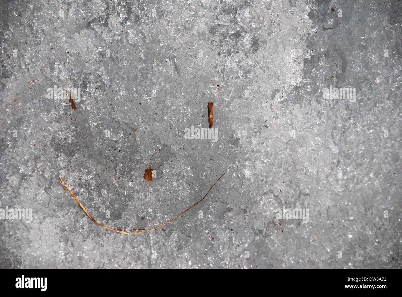 a smiley on frozen ice Stock Photo - Alamy