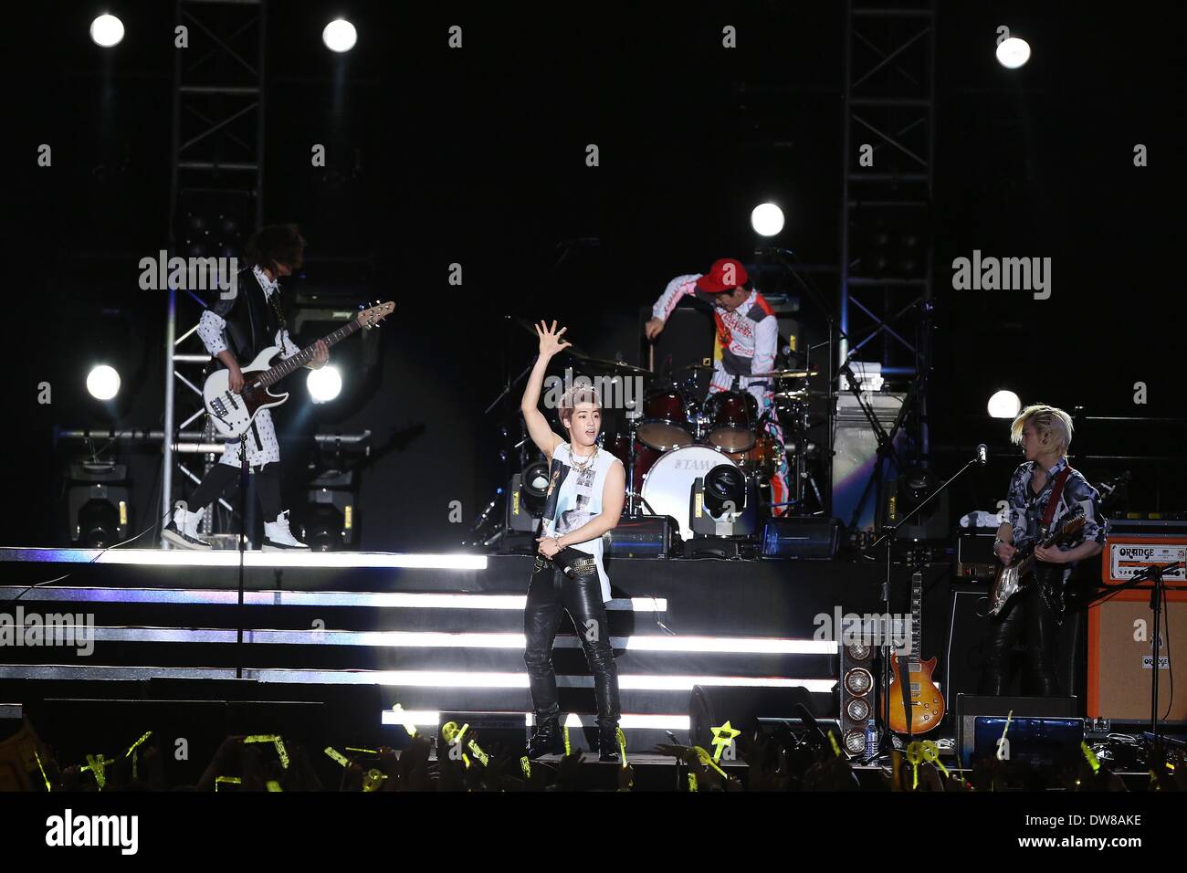 Taipei, China. 28th Feb, 2014. South Korean boy band FTISLAND perform ...